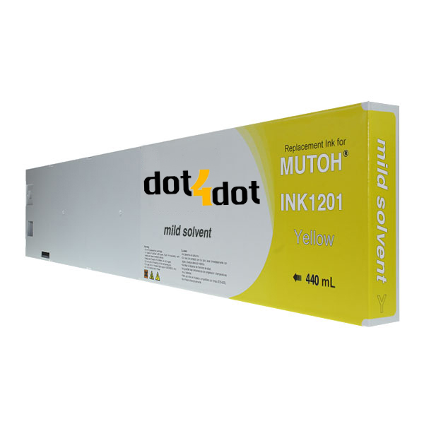Mutoh Mild Solvent Yellow Ink Cartridge 440ml - dot4dot Inks